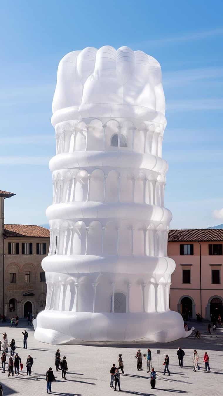 AI Transforms Historical Sites into Inflatable Marvels