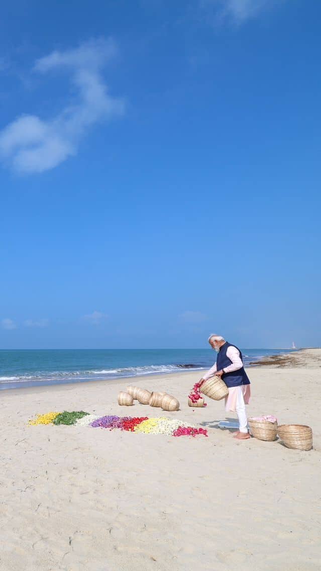 PM Modi Walks Where Lord Ram’s Vanara Sena Built Ram Setu